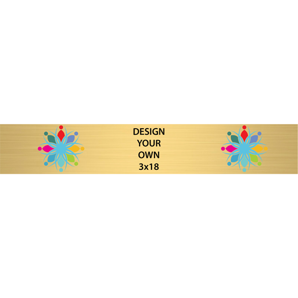 Horizontal Full Color Brass Signs 3" x 18" | Customsigns.com