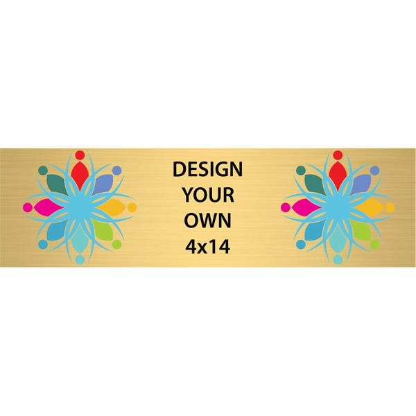Horizontal Full Color Brass Signs 4" x 14" | Customsigns.com
