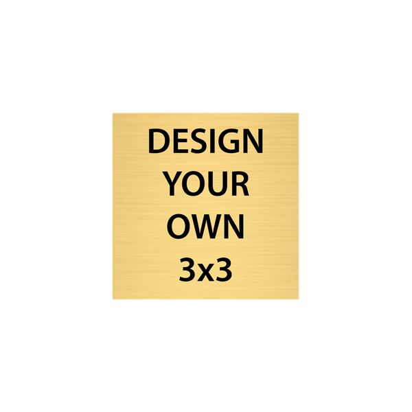 Square Engraved Heavy Brass Signs 3" x 3" | Customsigns.com