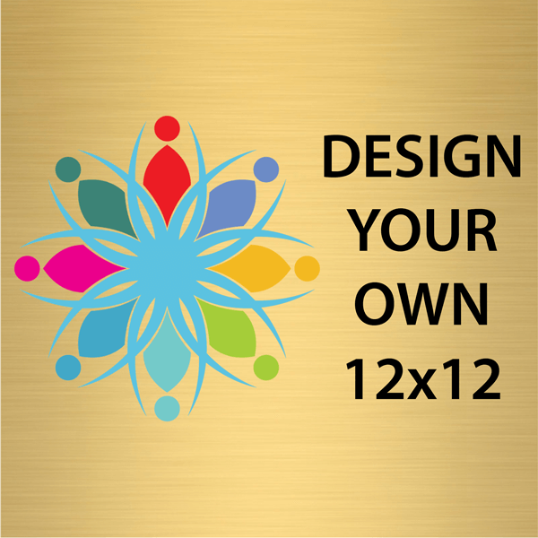 Square Full Color Brass Signs 12" x 12" | Customsigns.com