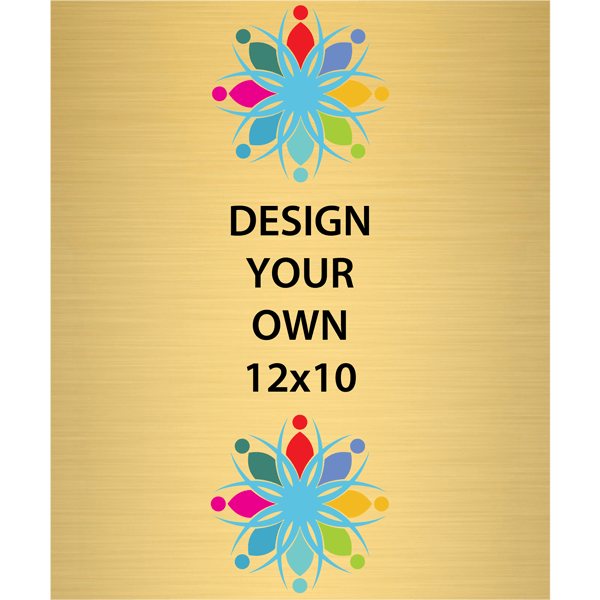 Vertical Full Color Brass Signs 12" x 10" | Customsigns.com