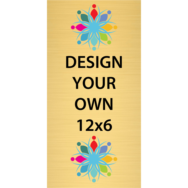 Vertical Full Color Brass Signs 12" x 6" | Customsigns.com