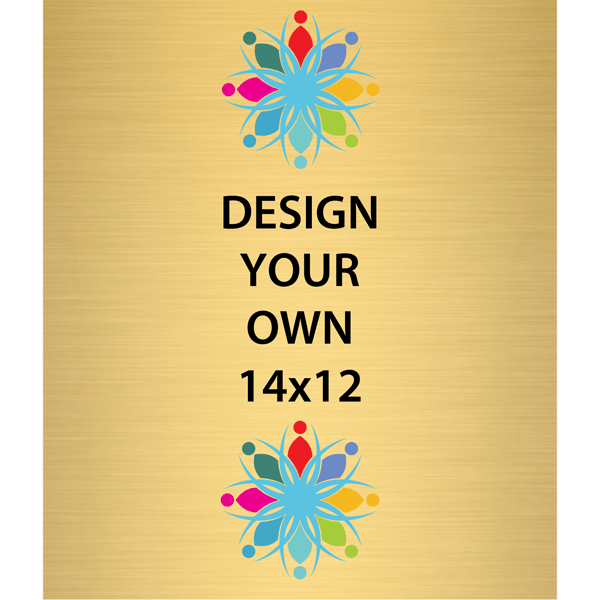 Vertical Full Color Brass Signs 14" x 12" | Customsigns.com
