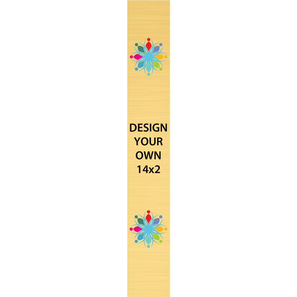 Vertical Full Color Brass Signs 14" x 2" | Customsigns.com