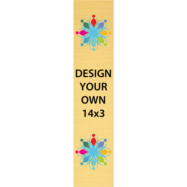 Vertical Full Color Brass Signs 14" x 3" | Customsigns.com