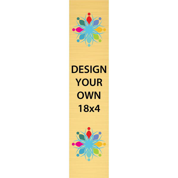 Vertical Full Color Brass Signs 18" x 4" | Customsigns.com