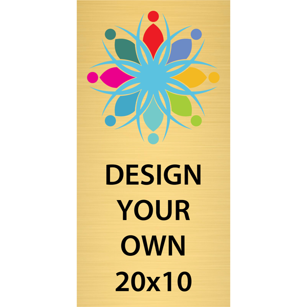 Vertical Full Color Brass Signs 20" x 10" | Customsigns.com