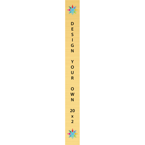 Vertical Full Color Brass Signs 20" x 2" | Customsigns.com