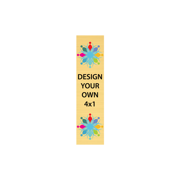 Vertical Full Color Brass Signs 4" x 1" | Customsigns.com