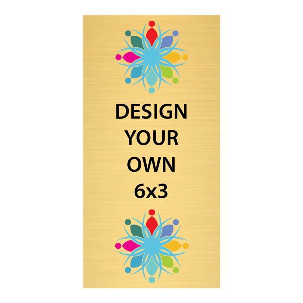 Vertical Full Color Brass Signs 6" x 3" | Customsigns.com